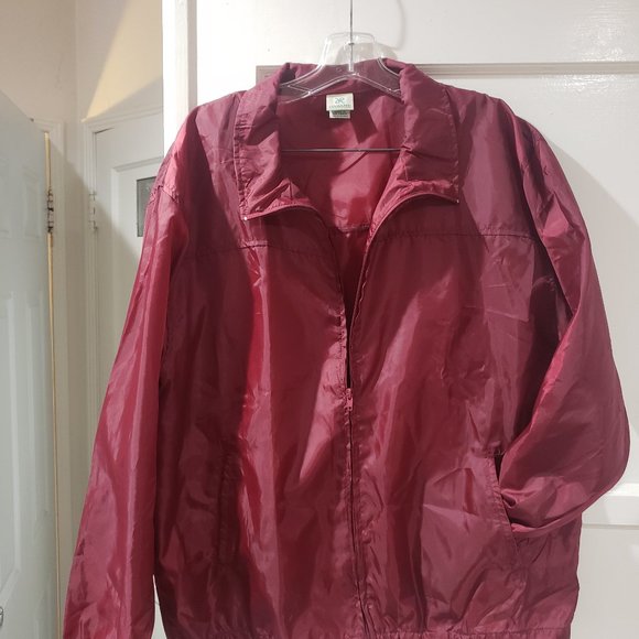 Jackets & Coats | Vintage Maroon Windbreaker Zip Up | Poshmark